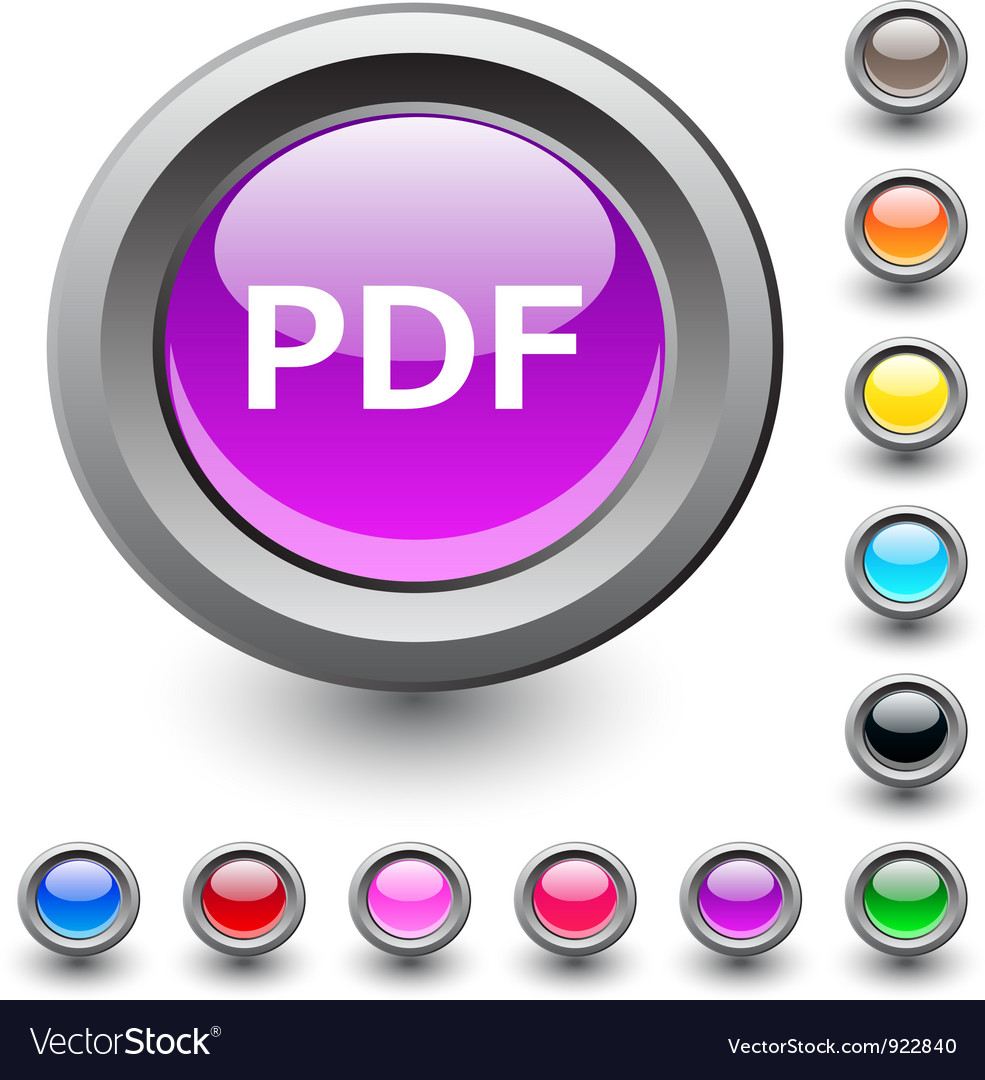 Pdf round button Royalty Free Vector Image - VectorStock