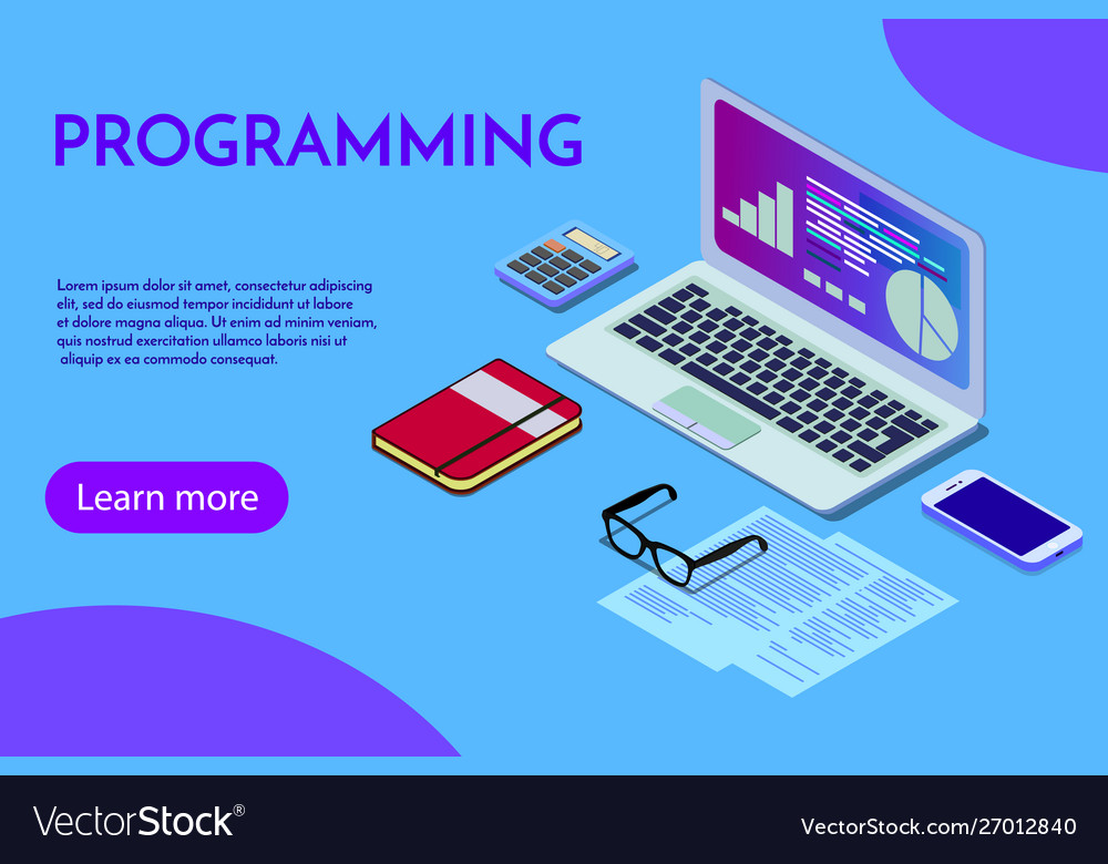 Programming concept web engineer at work Vector Image