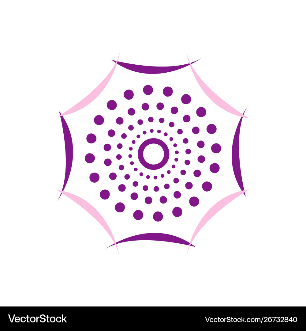 Round emblem flower logo design abstract badge Vector Image