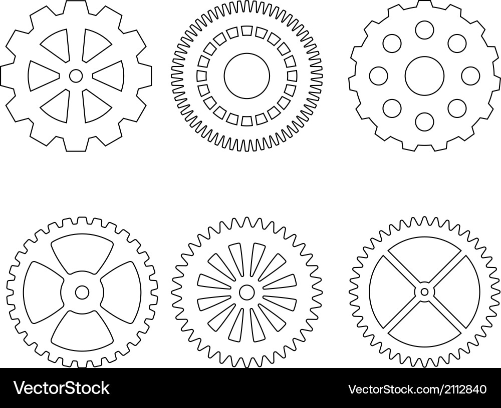 Set of gears icons Royalty Free Vector Image - VectorStock