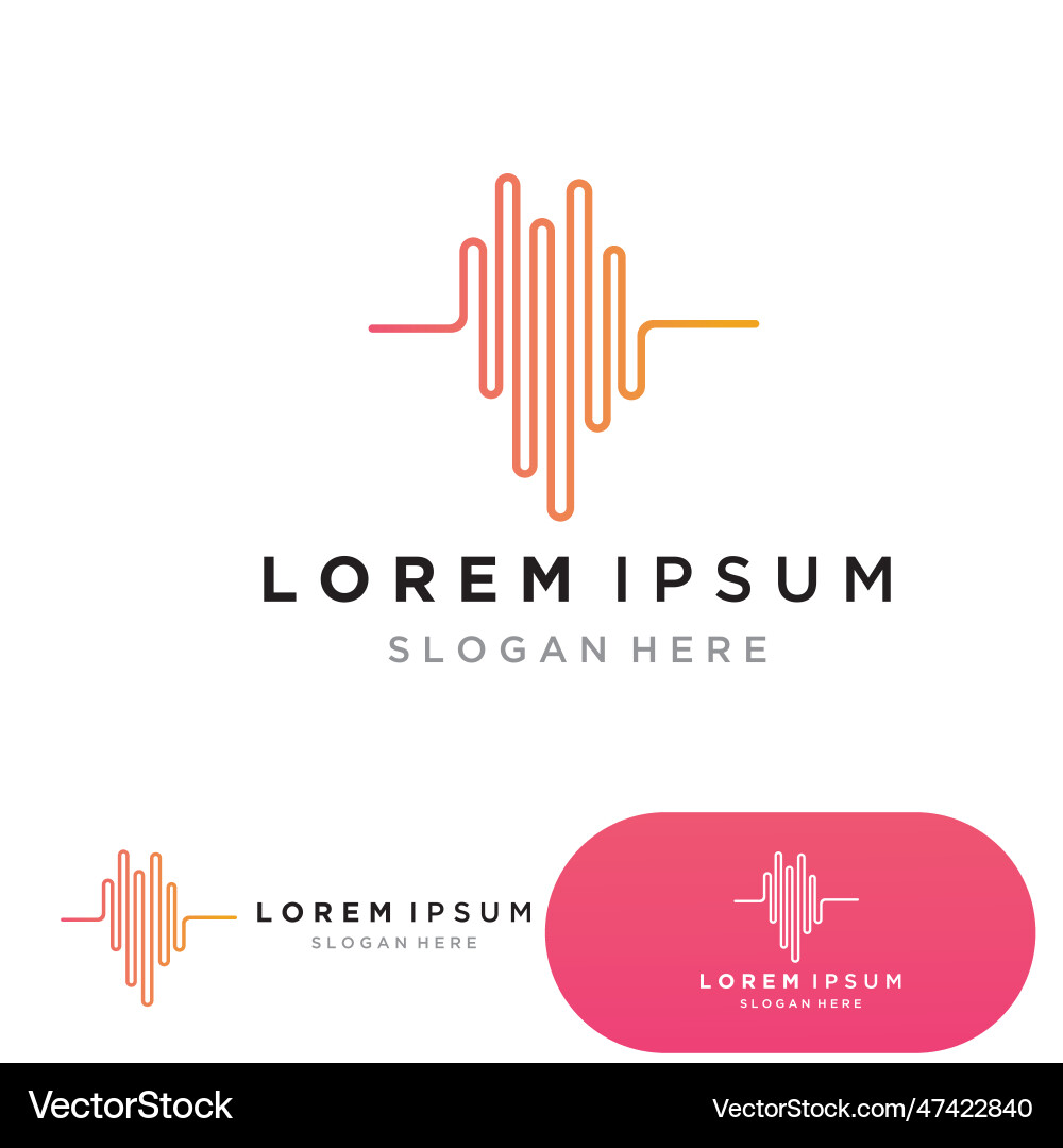 Sound wave logo and symbol Royalty Free Vector Image