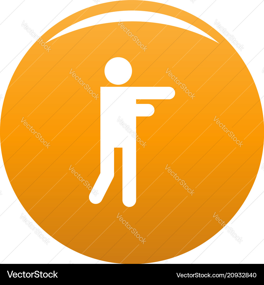 Stick figure stickman icon orange Royalty Free Vector Image