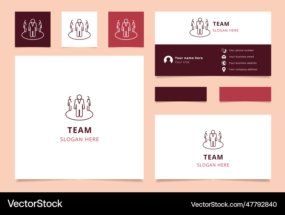 Team logo design with editable slogan branding Vector Image