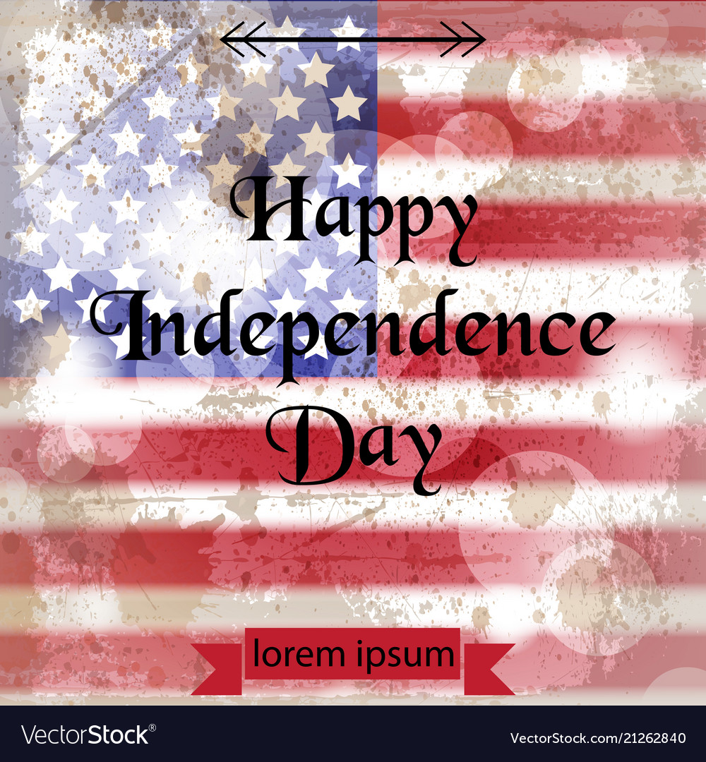 Vintage american flag happy independence day Vector Image