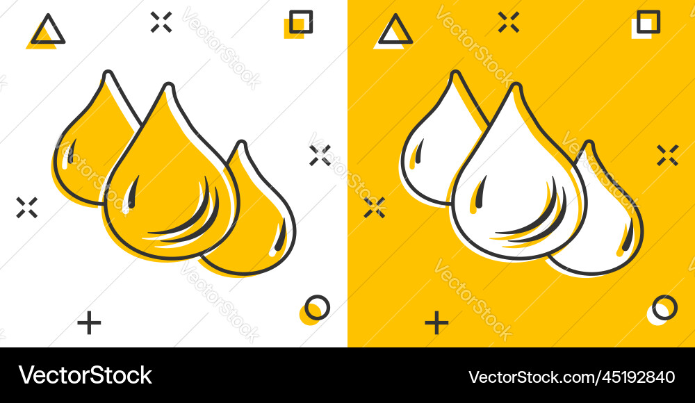 Water drop icon in comic style liquid cartoon Vector Image