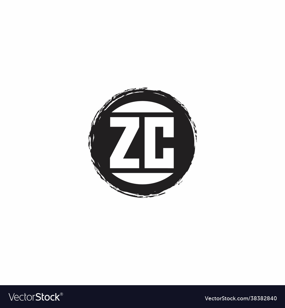 Zc logo initial letter monogram with abstract Vector Image