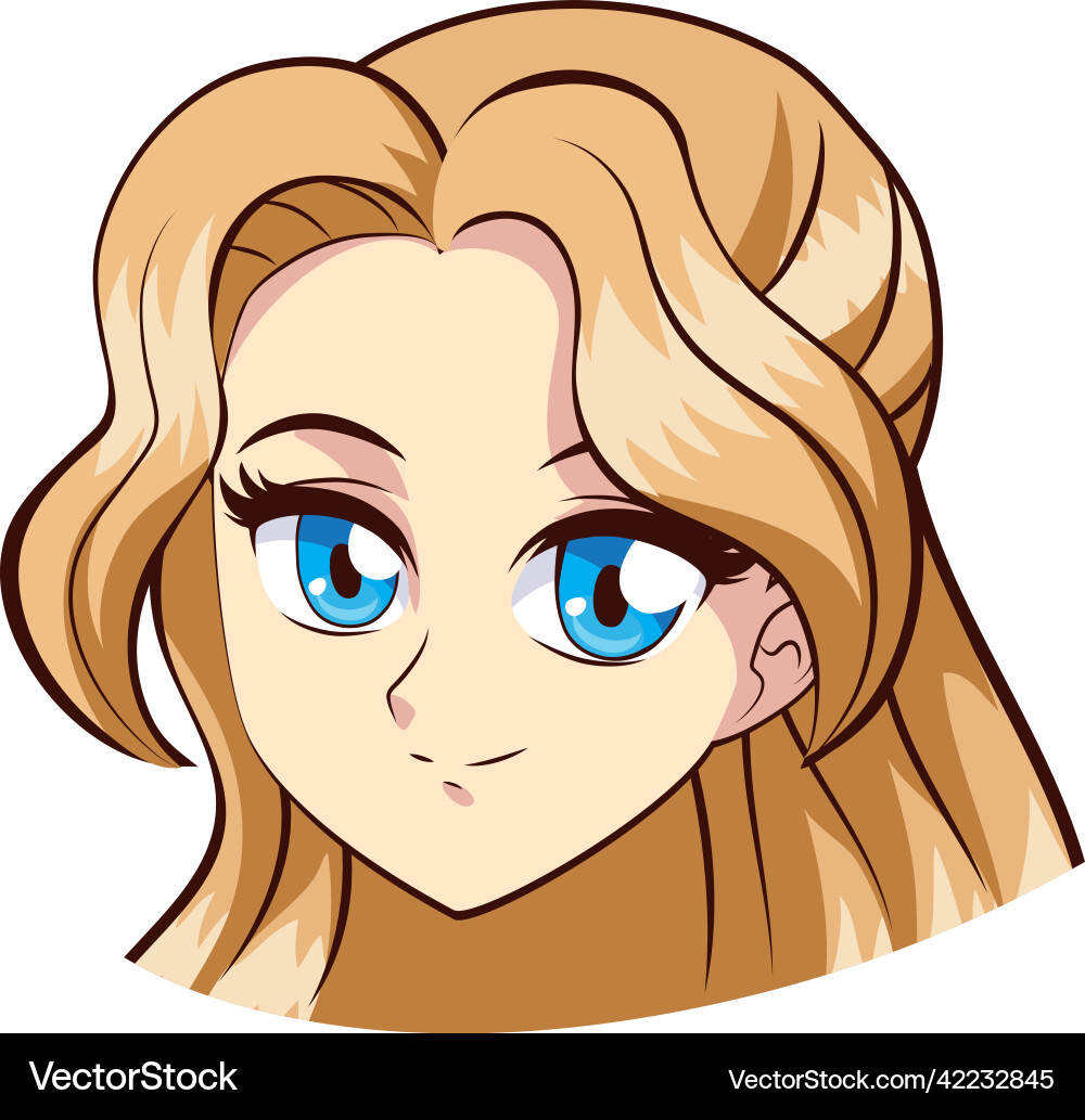 Anime beautiful girl Royalty Free Vector Image