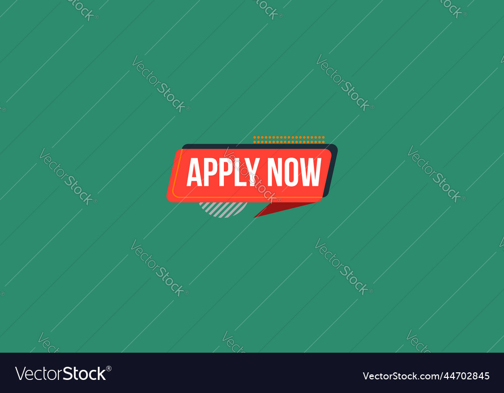 Apply now button flat design Royalty Free Vector Image