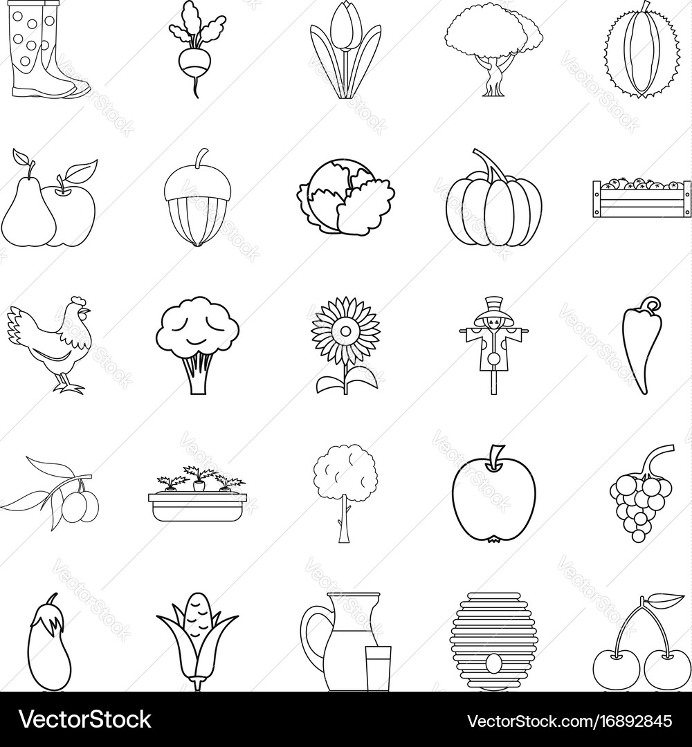 Area icons set outline style Royalty Free Vector Image
