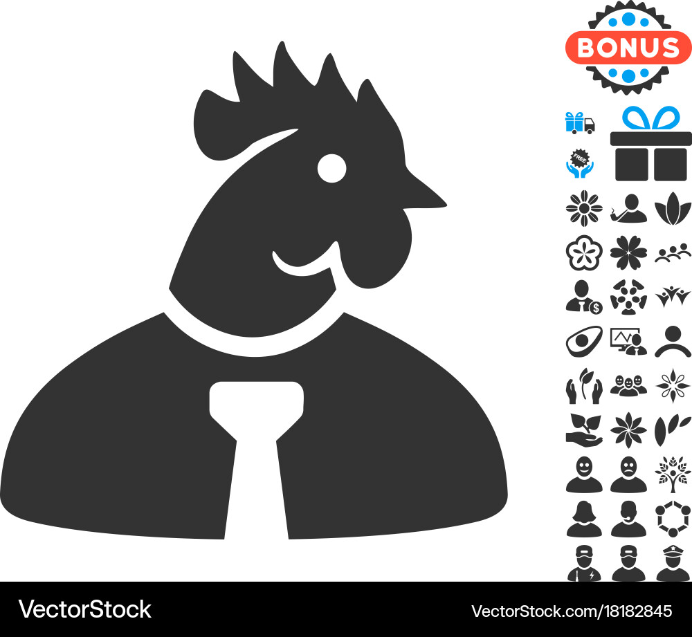 Chicken manager icon with free bonus Royalty Free Vector