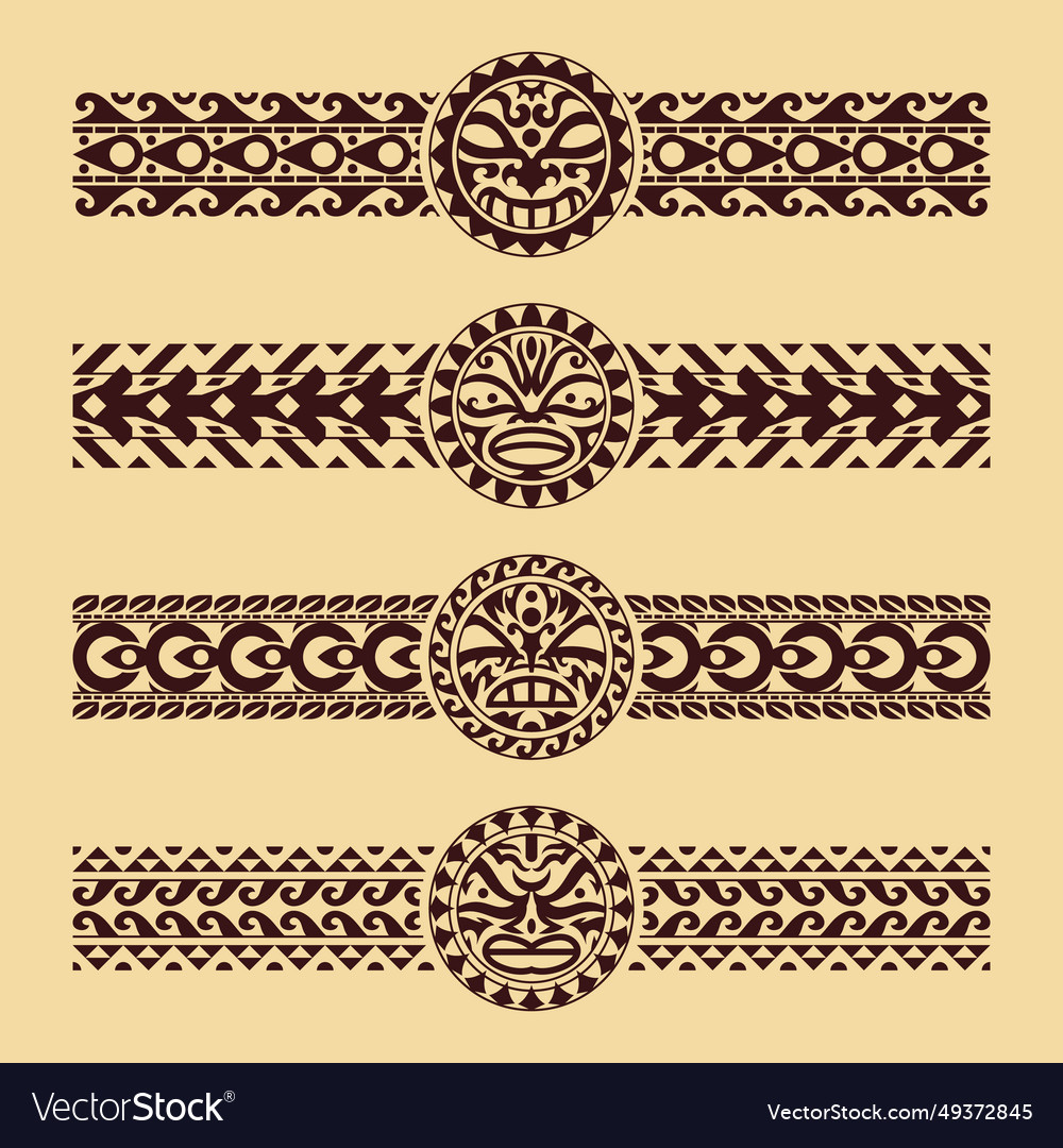 Design maori tattoo border element isolated on Vector Image