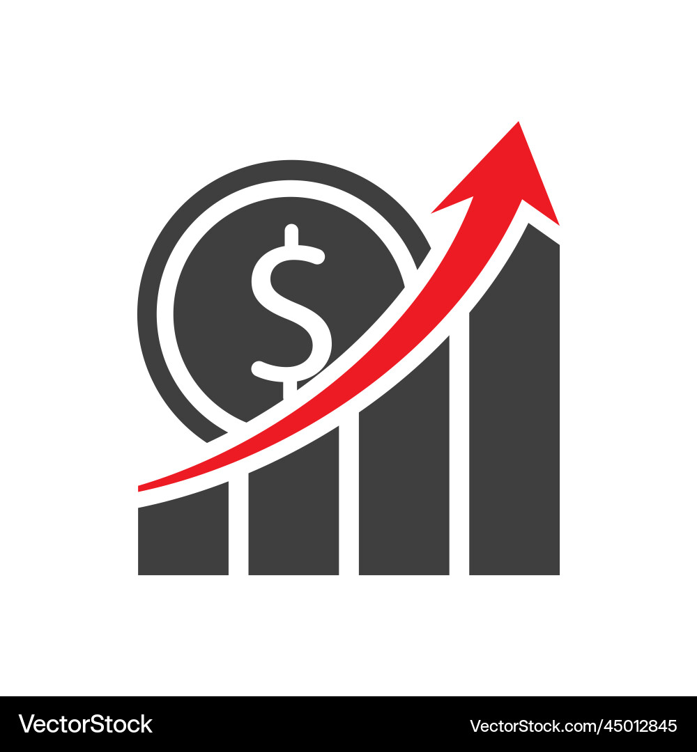 Economic growth currency increase Royalty Free Vector Image