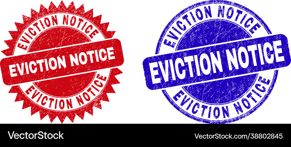 Eviction notice round and rosette stamp seals with