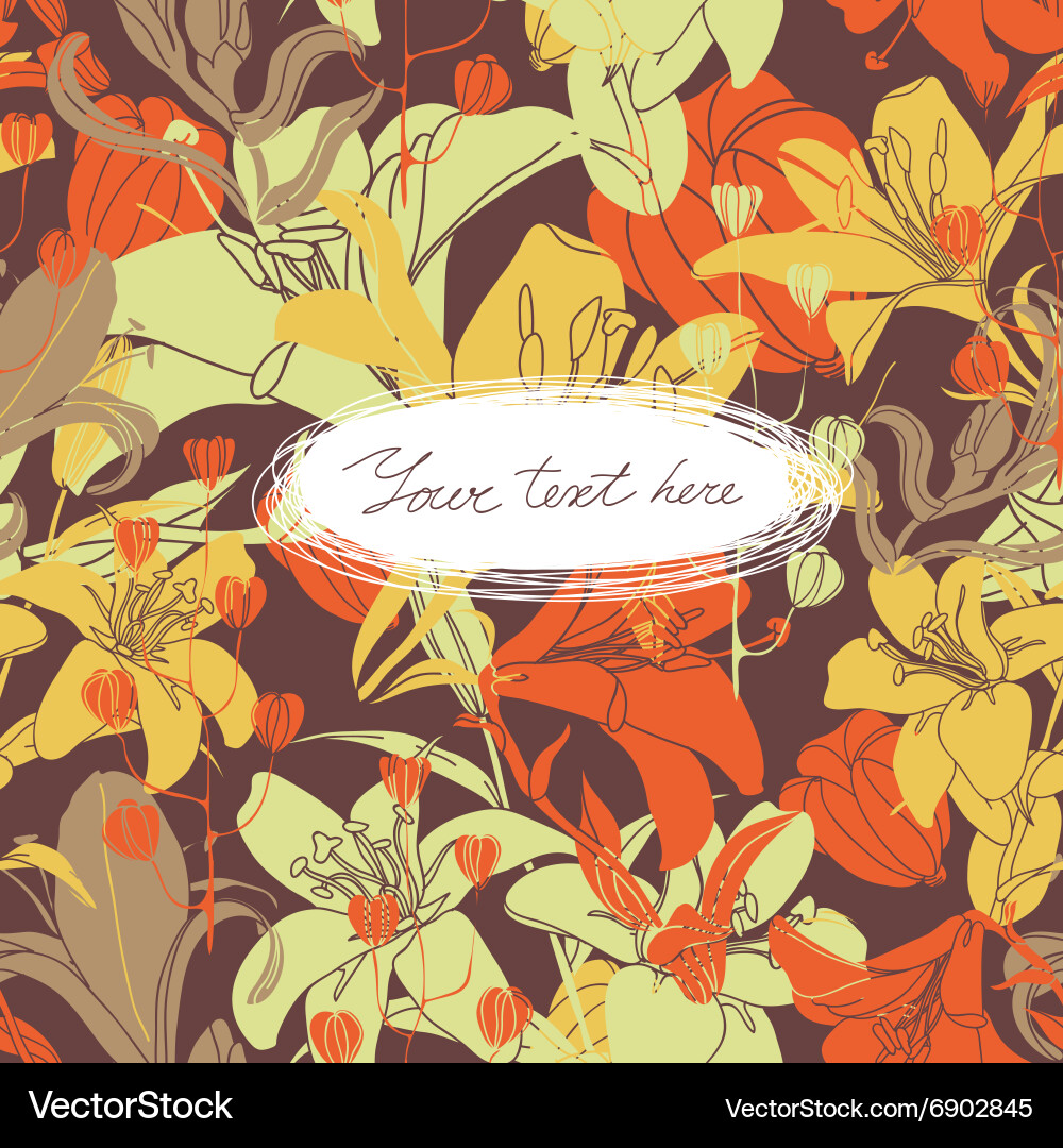 Floral card with place for your text Royalty Free Vector
