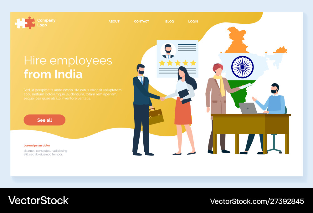 Hire employees from india meeting interview web Vector Image