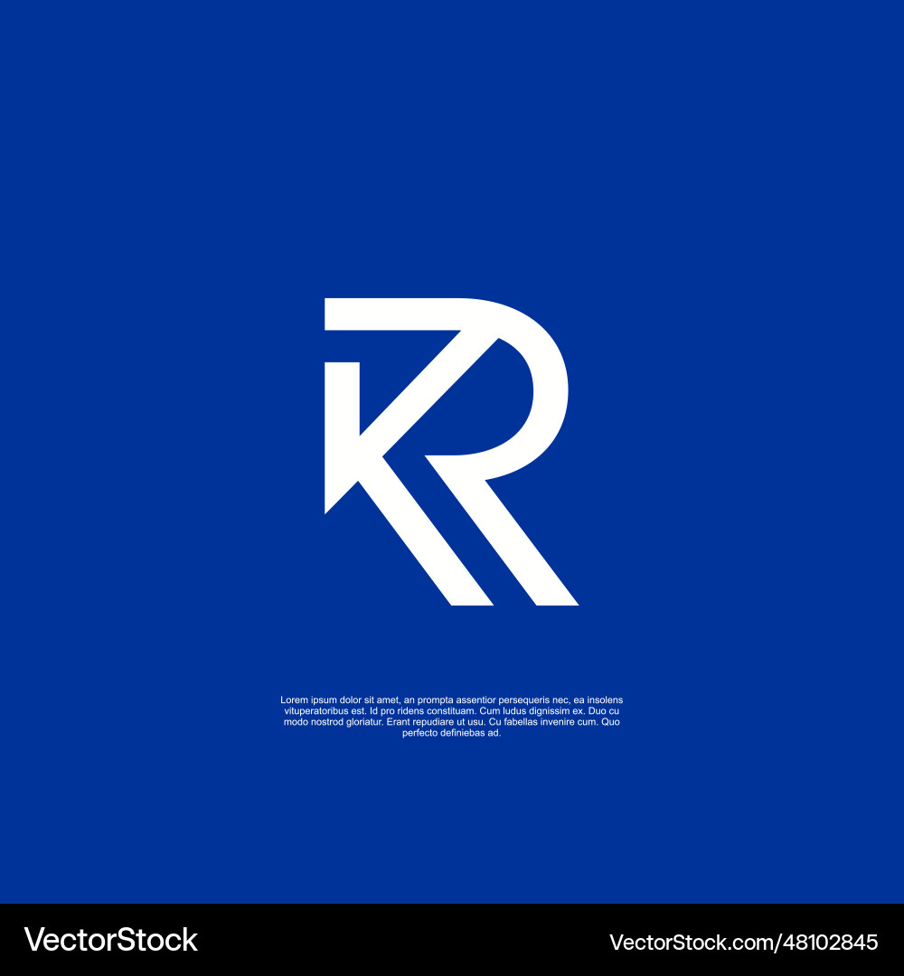 Kr logos with a simple clean and modern style Vector Image