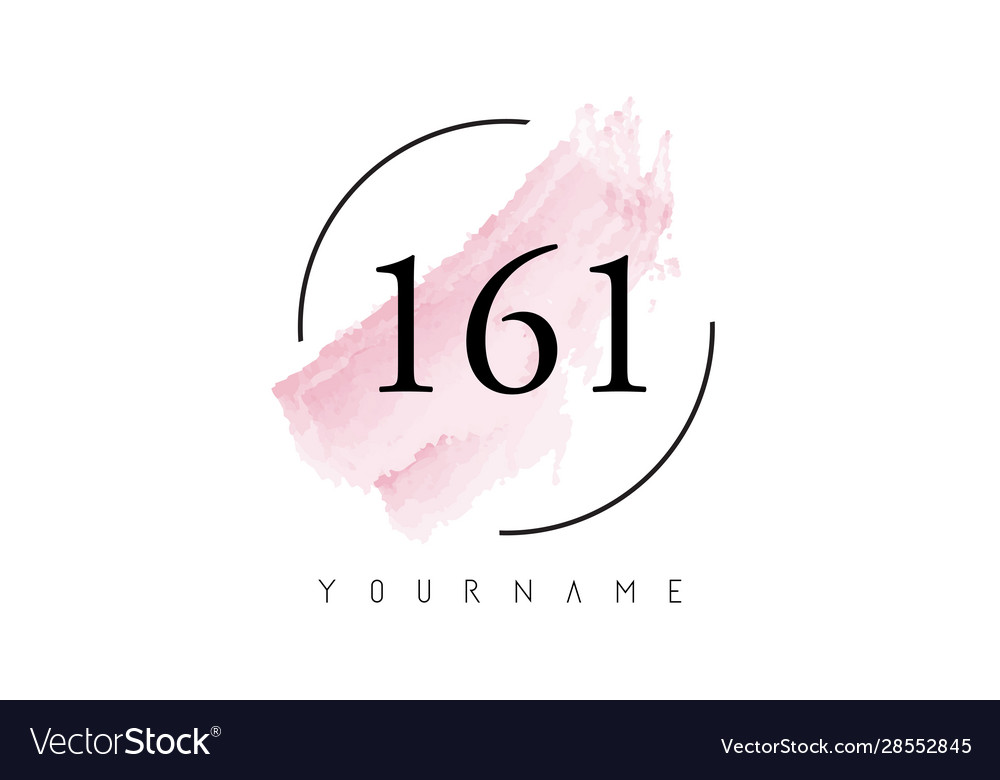 Number 161 watercolor stroke logo design Vector Image