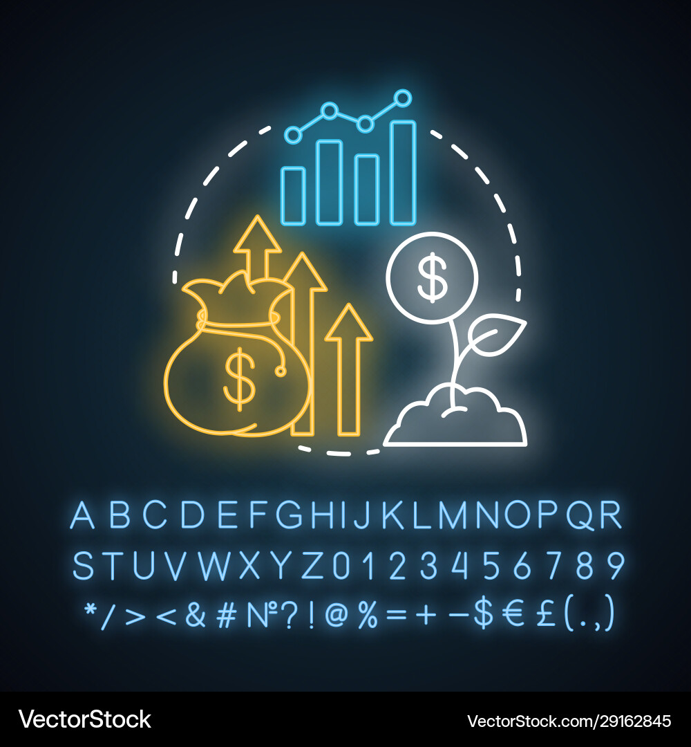 Revenue generation neon light concept icon Vector Image