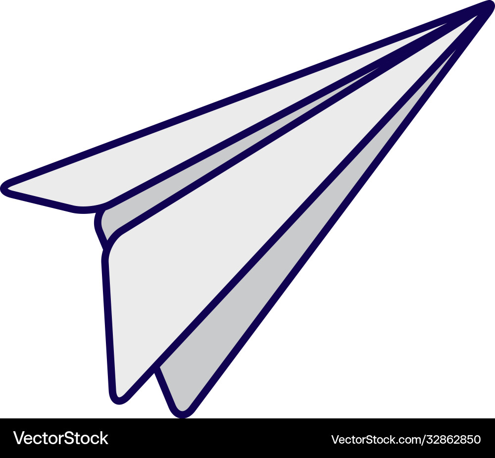 Airplane paper flying isolated icon Royalty Free Vector