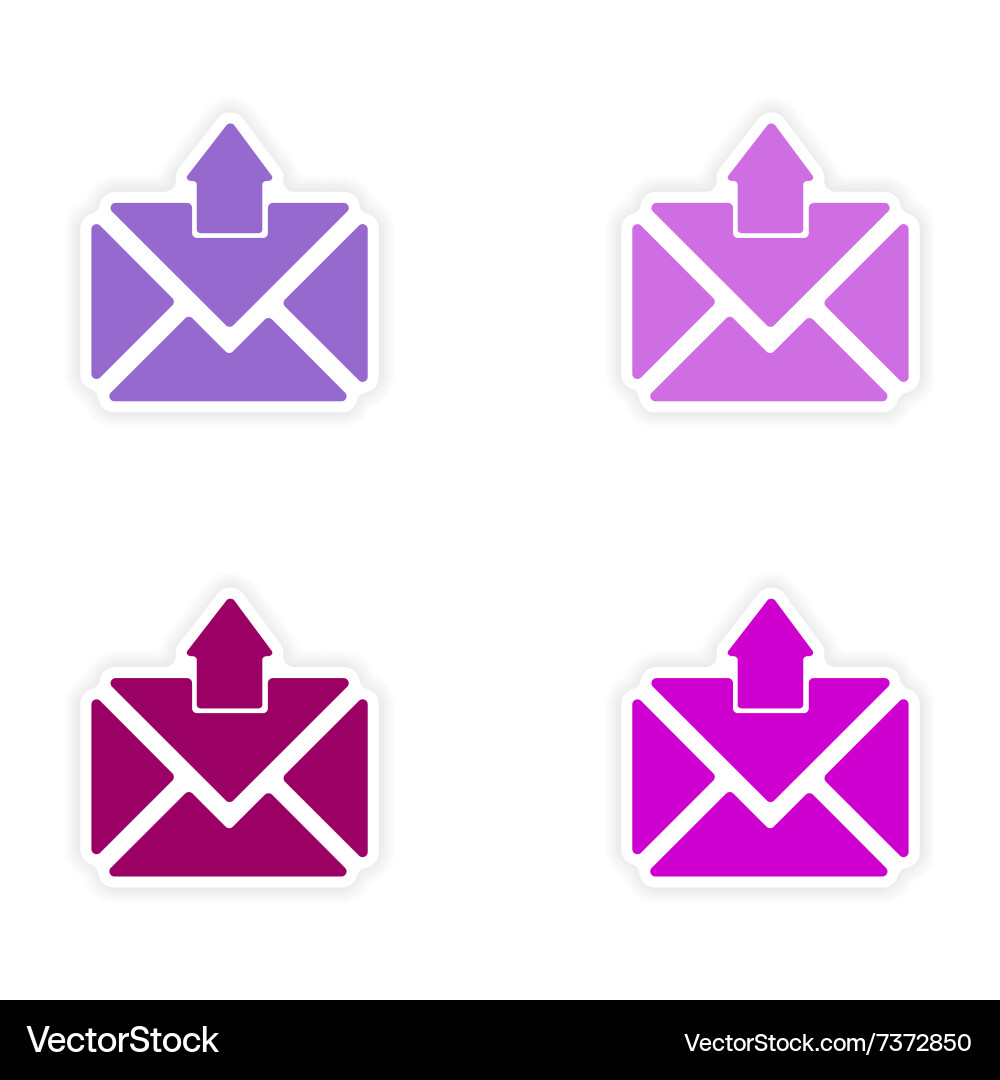 Assembly realistic sticker design on paper email Vector Image