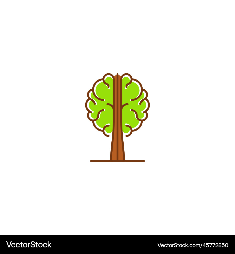 Brain tree think green nature life logo Royalty Free Vector