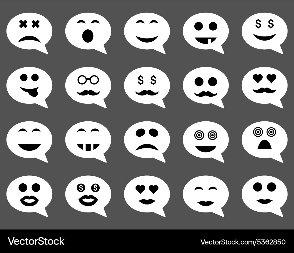 Chat emotion smile icons Royalty Free Vector Image