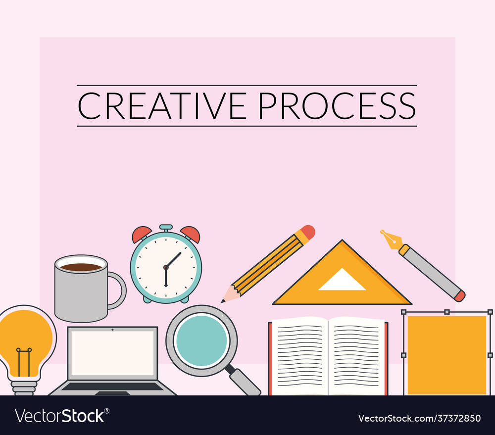 Creative process poster Royalty Free Vector Image