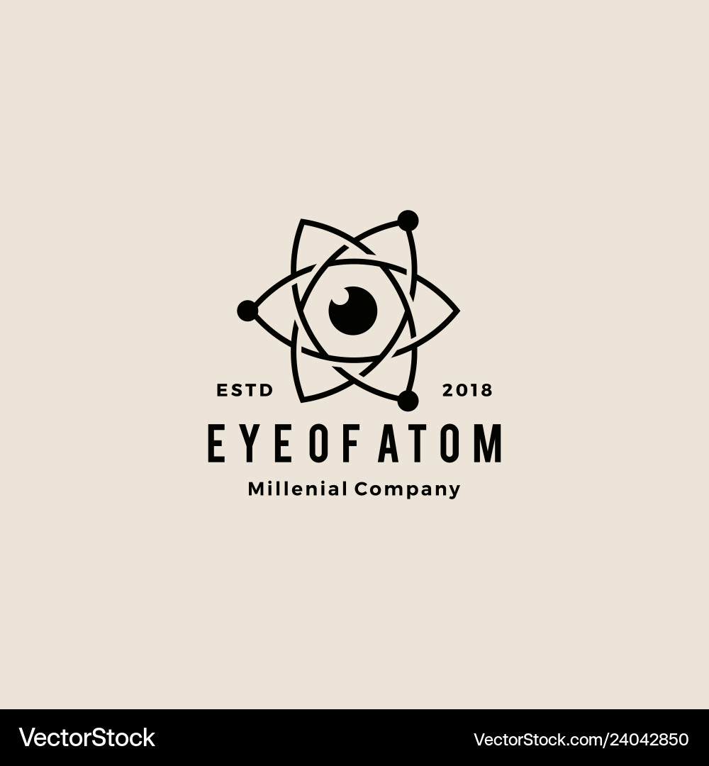 Eye atom hipster vintage logo icon Royalty Free Vector Image