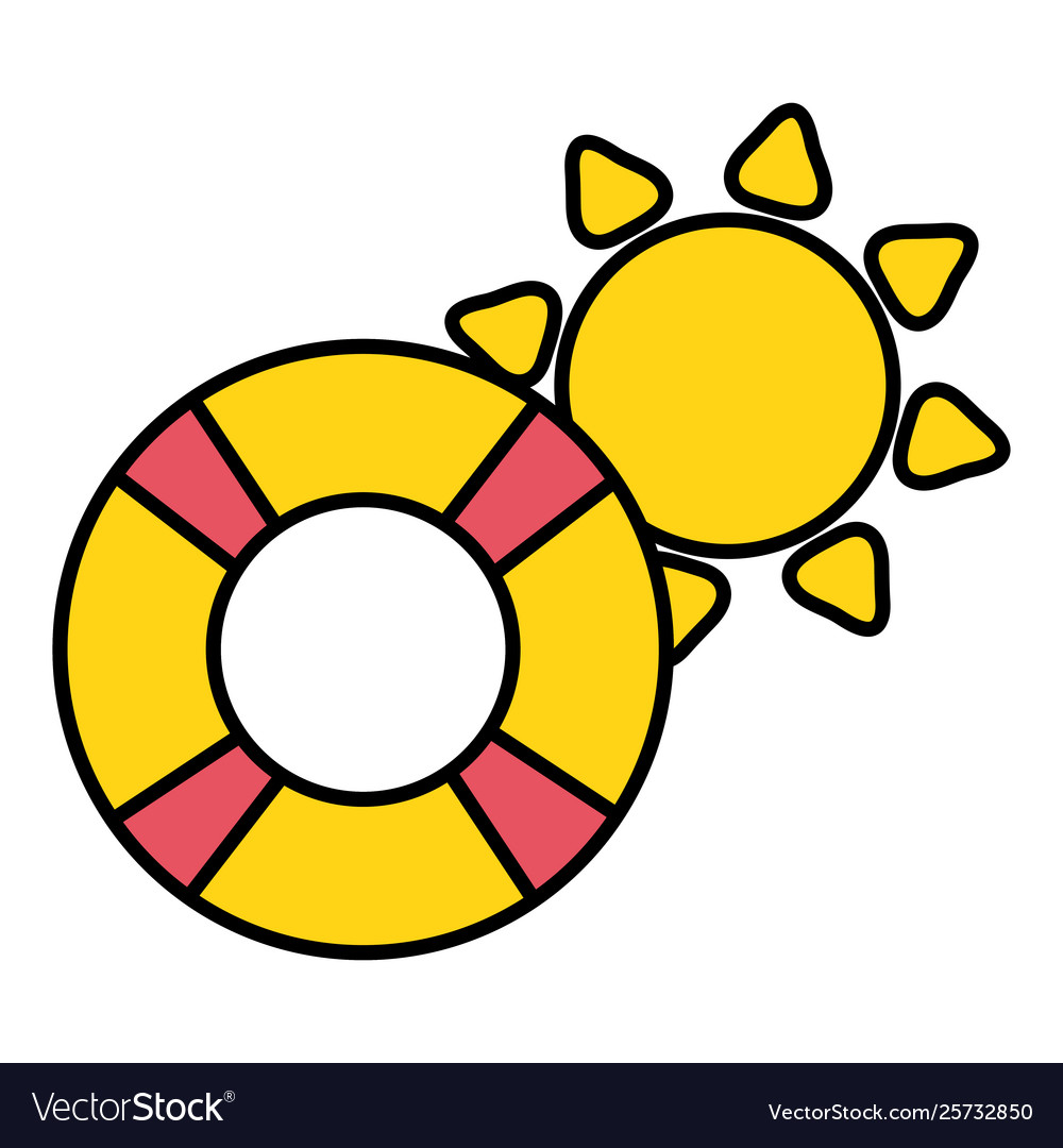 Float lifeguard with sun summer Royalty Free Vector Image