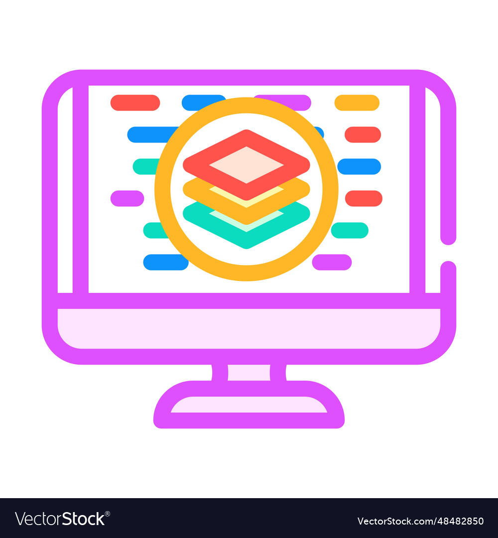 Full Stack Development Software Color Icon Vector Image