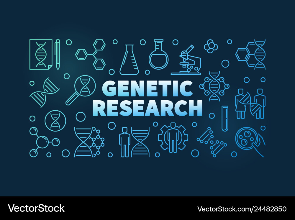 Genetic research linear biology concept Royalty Free Vector