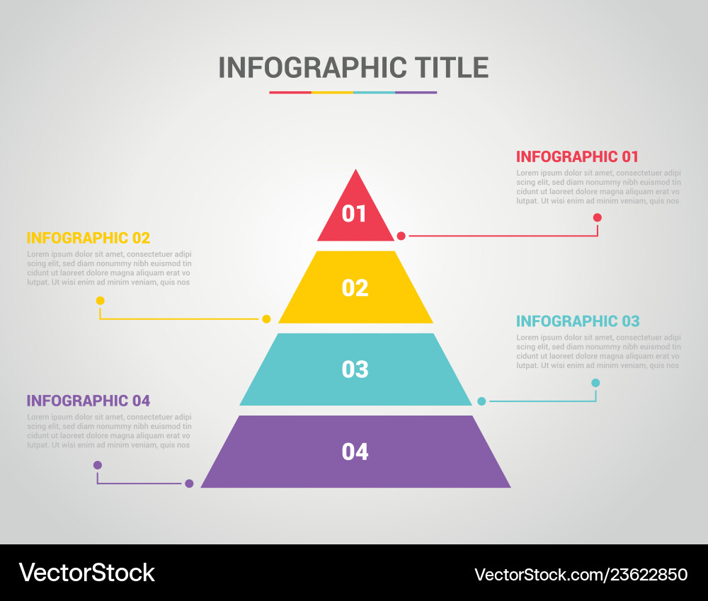 Infographic template with pyramid style free Vector Image