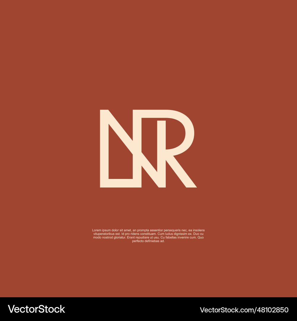 Nr logos with a simple clean and modern style Vector Image