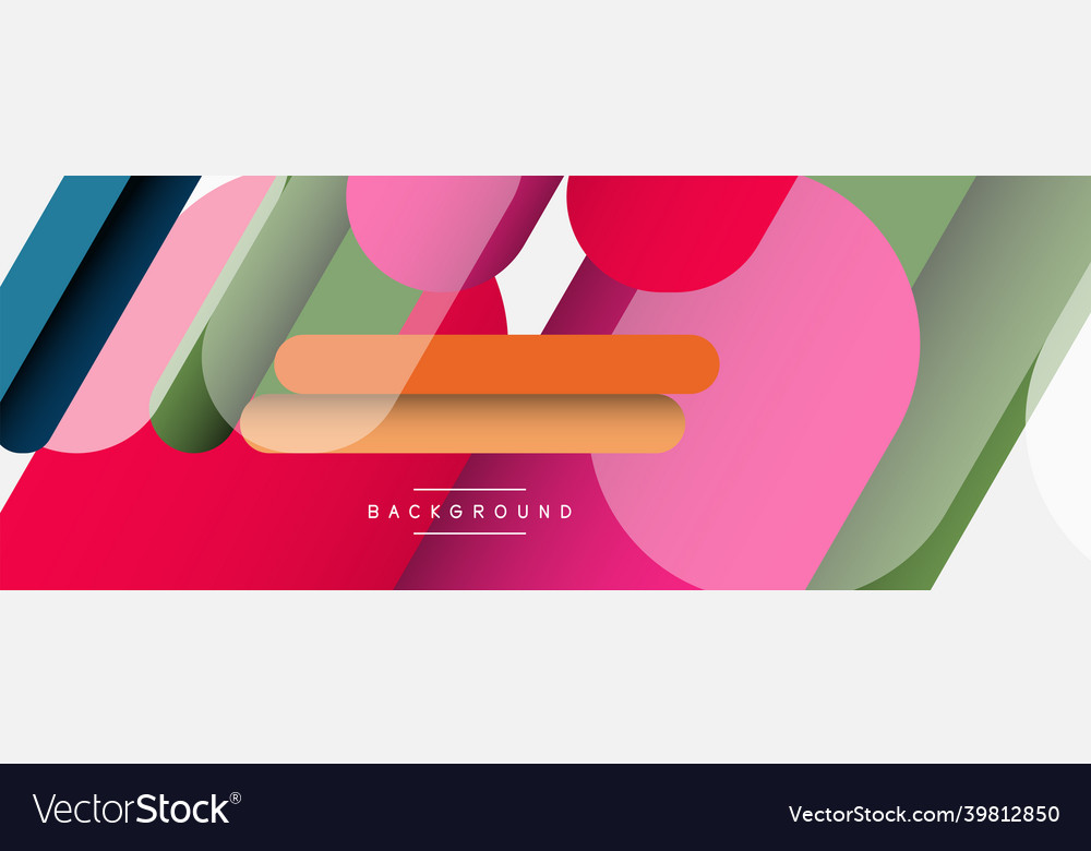 Overlapping round shapes and lines background Vector Image