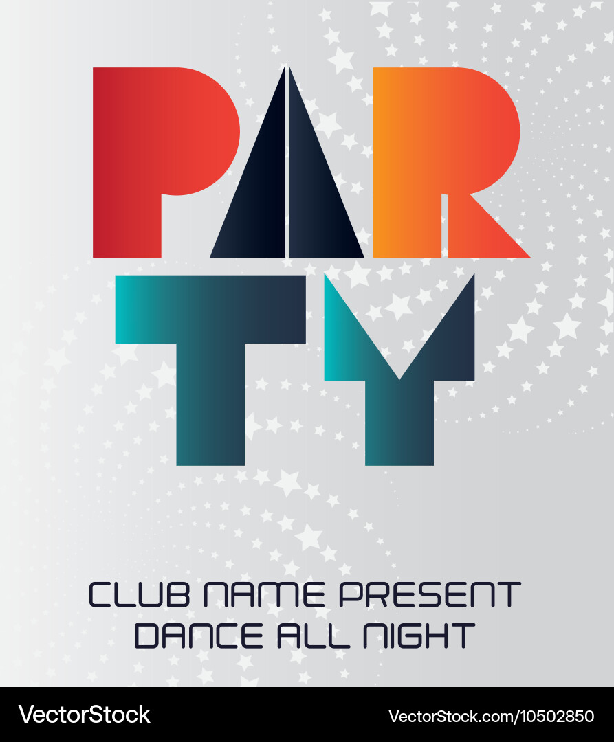 Party advertising card design Royalty Free Vector Image