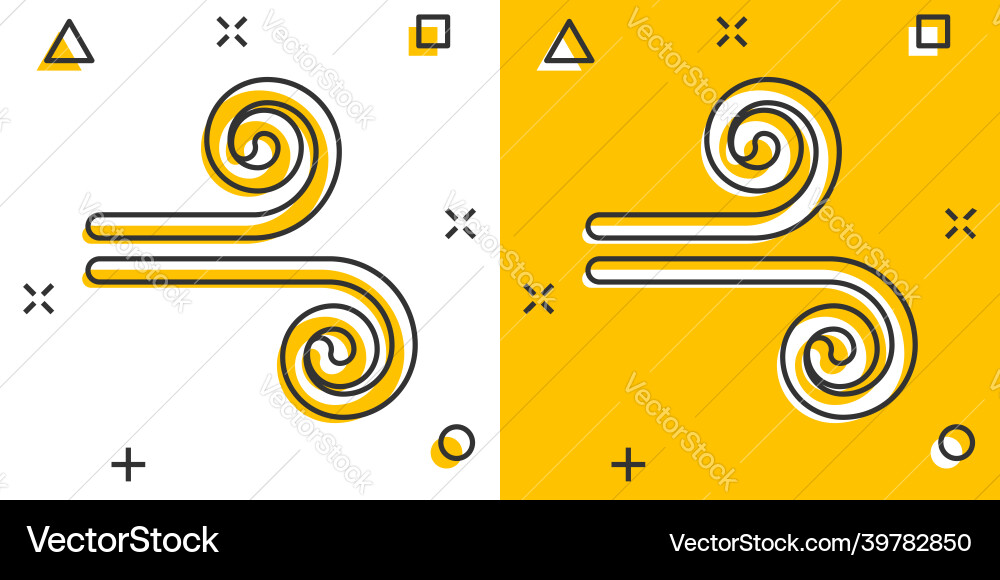 Wind icon in comic style air cartoon on white Vector Image