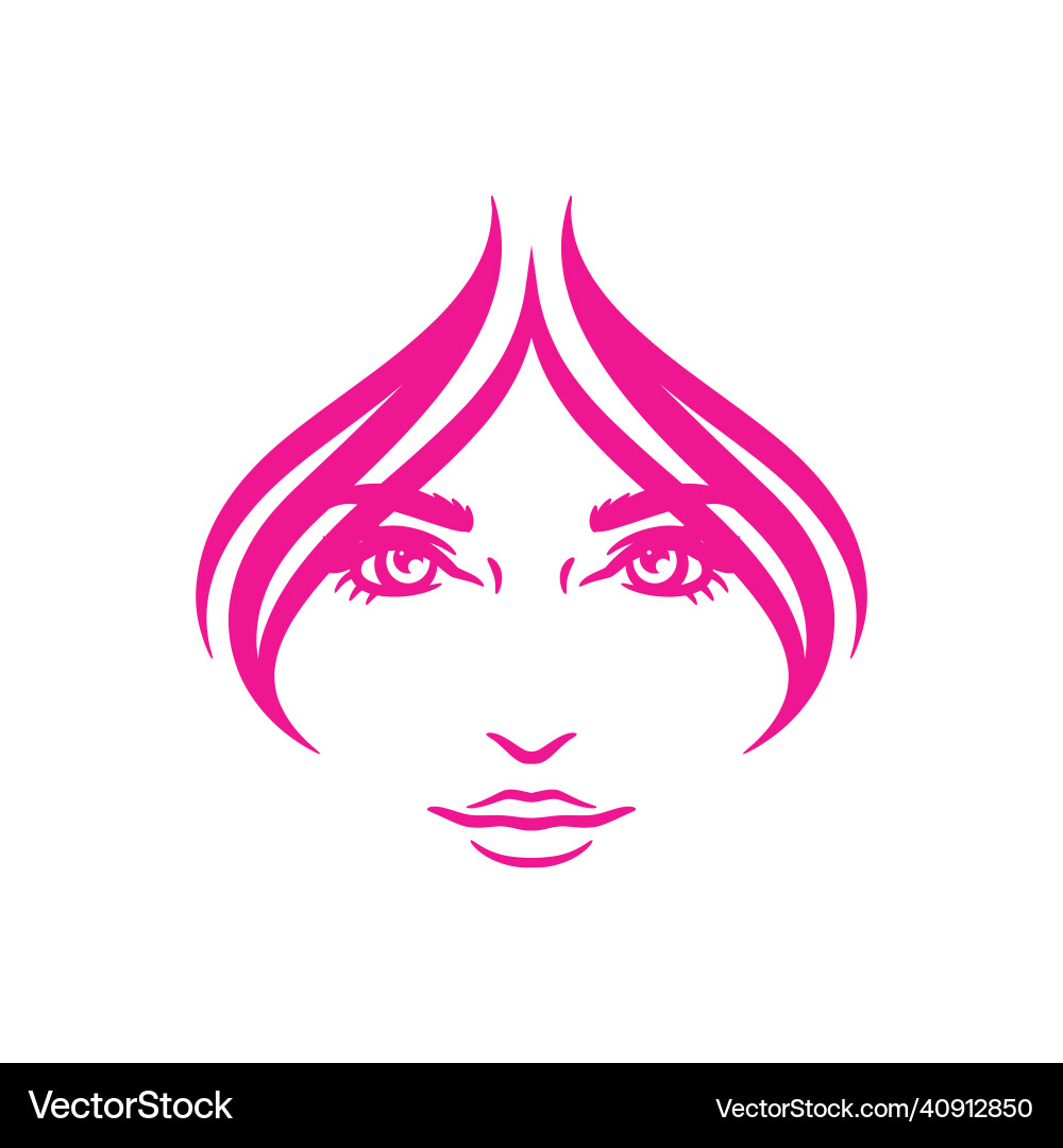 Woman face logo design template Royalty Free Vector Image