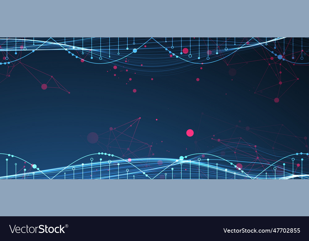 Abstract Dna Background With Plexus Effect Vector Image