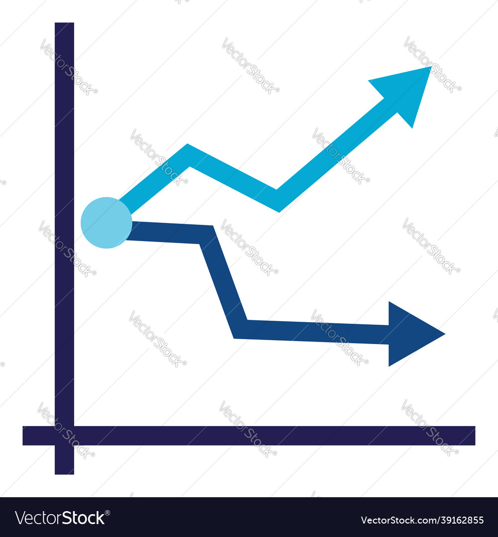 Analytics graph arrows on a white background Vector Image