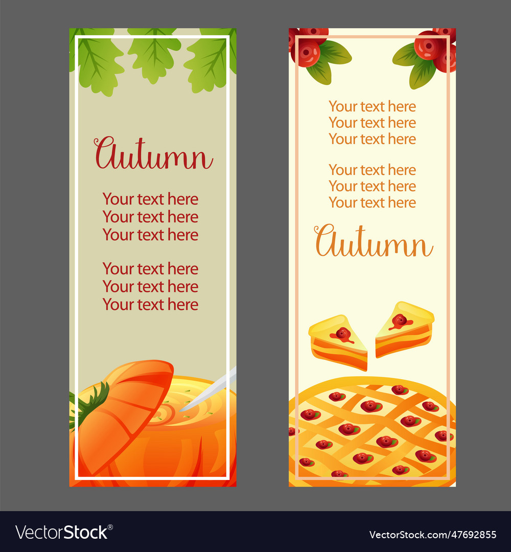 Autumn thanksgiving fall pumpkin and pie Vector Image