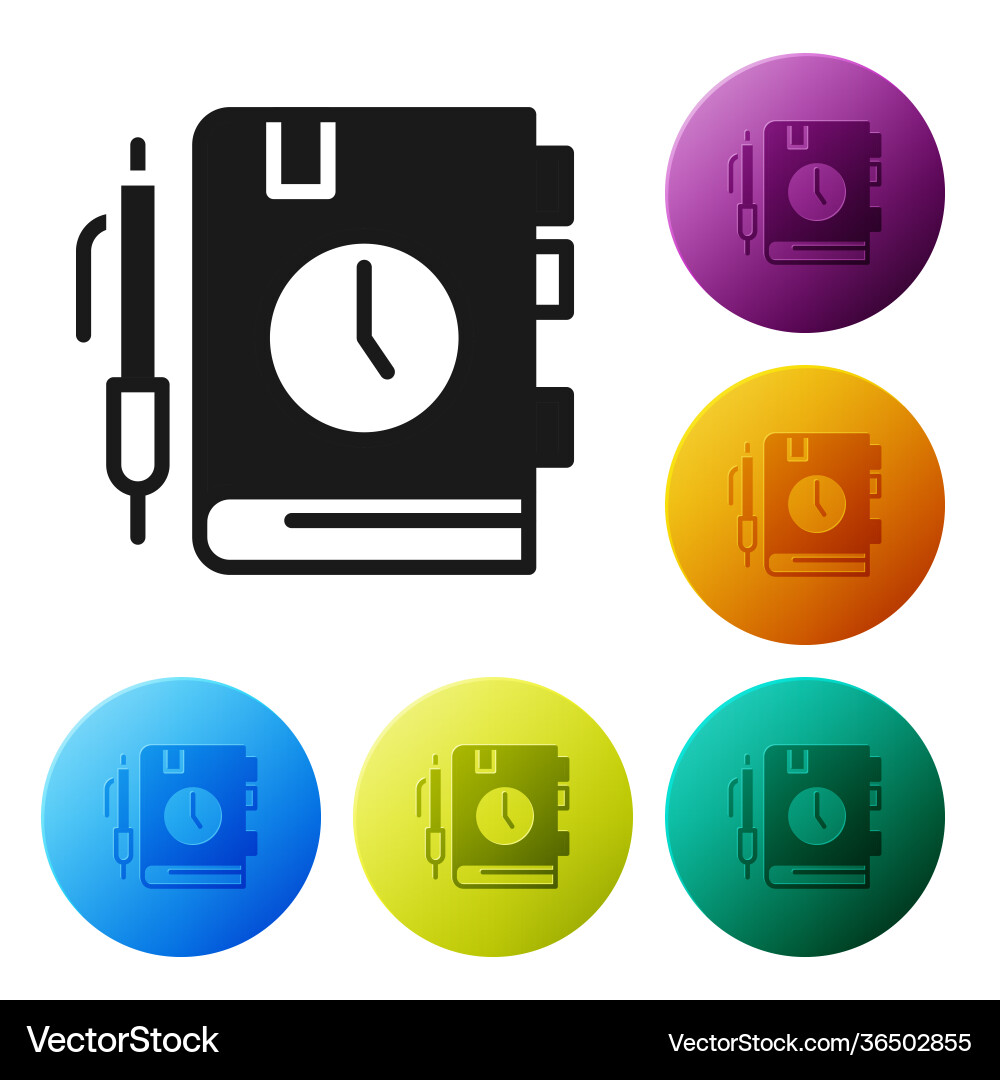 Black daily paper notepad icon isolated on white Vector Image
