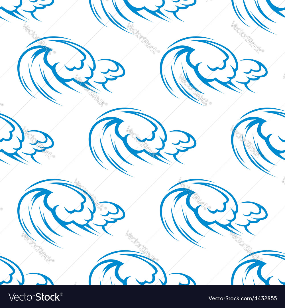 Blue ocean waves seamless pattern Royalty Free Vector Image Blue ocean waves seamless pattern Royalty Free Vector Image