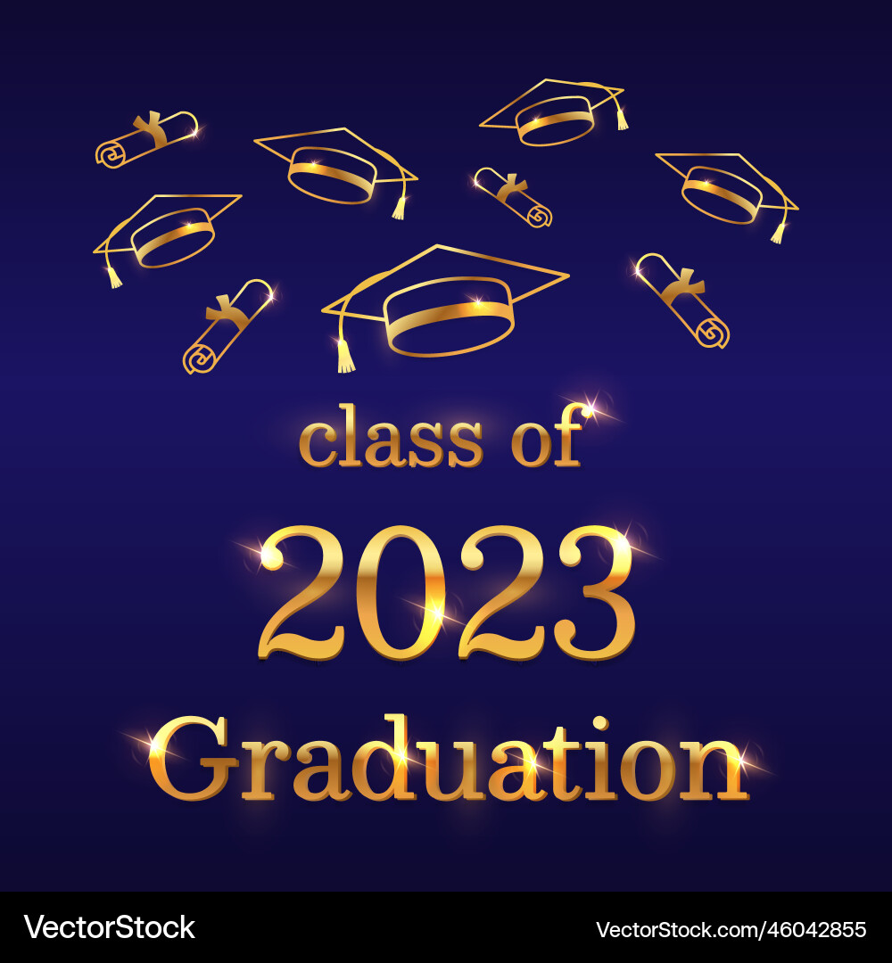 Celebrate graduation golden cap Royalty Free Vector Image