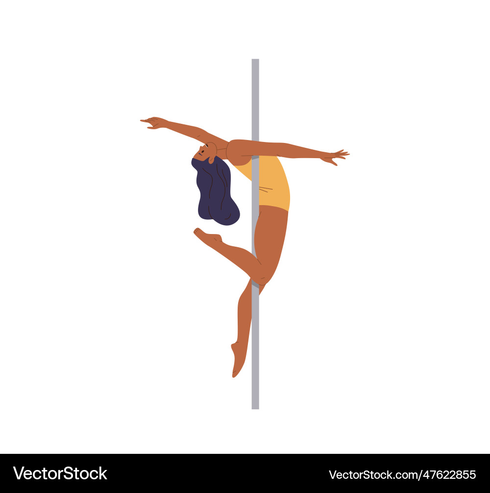 Charming strong athletic woman dancing on pylon Vector Image
