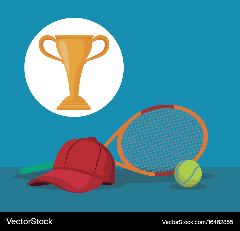 Color background with elements tennis sport Vector Image