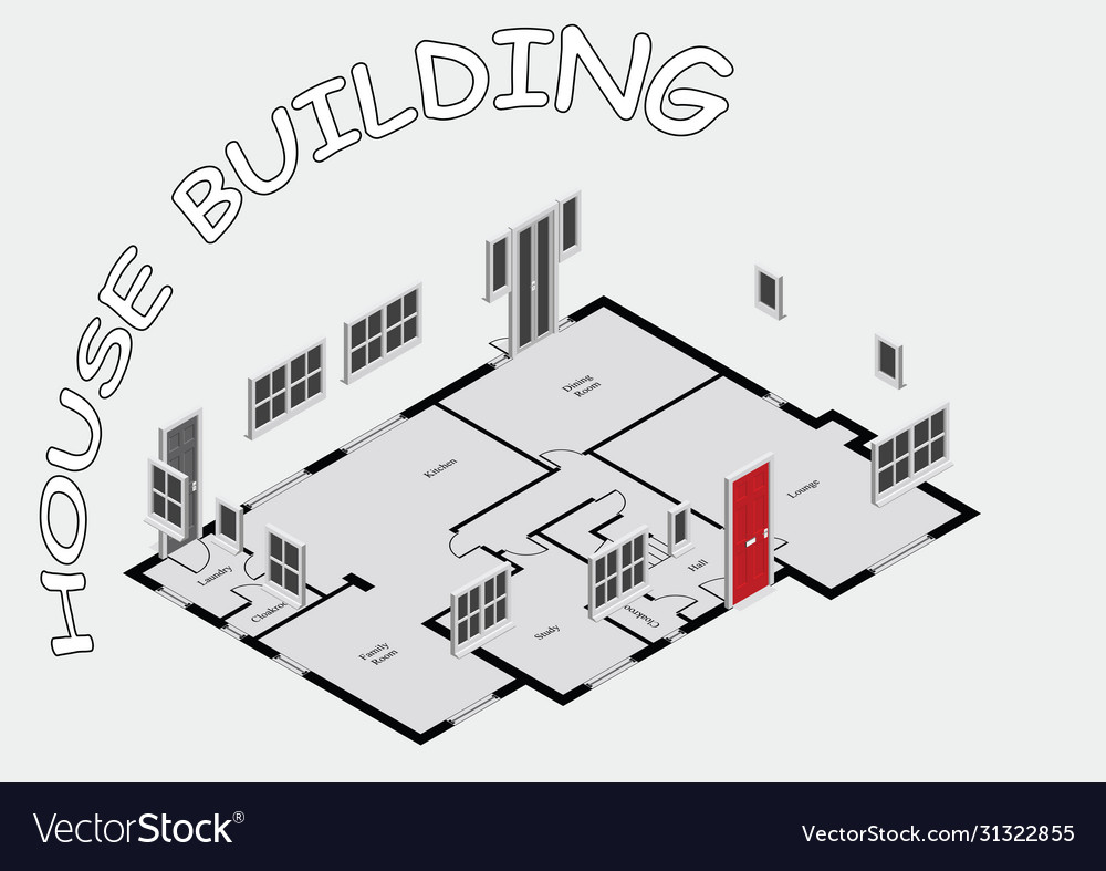 Concept house building Royalty Free Vector Image