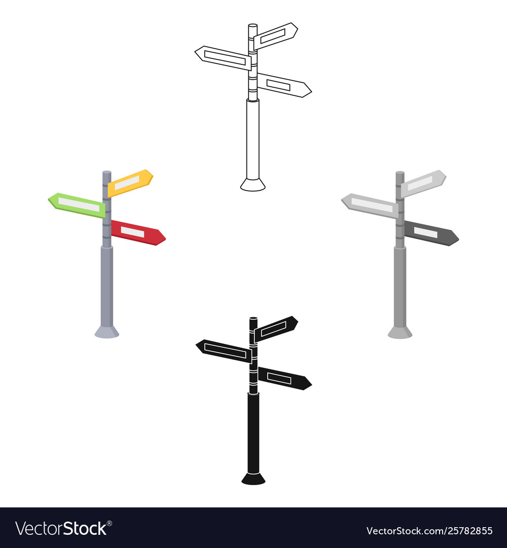 Crossroad sign icon in cartoonblack style Vector Image Crossroad sign icon in cartoonblack style Vector Image