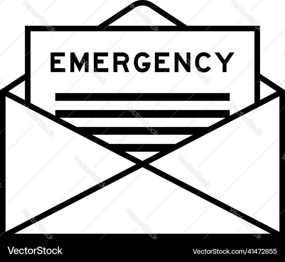 Envelope and letter sign with word emergency Vector Image