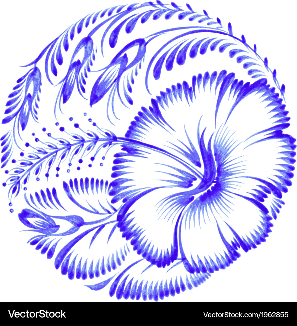 Floral decorative ornament hibiscus Royalty Free Vector
