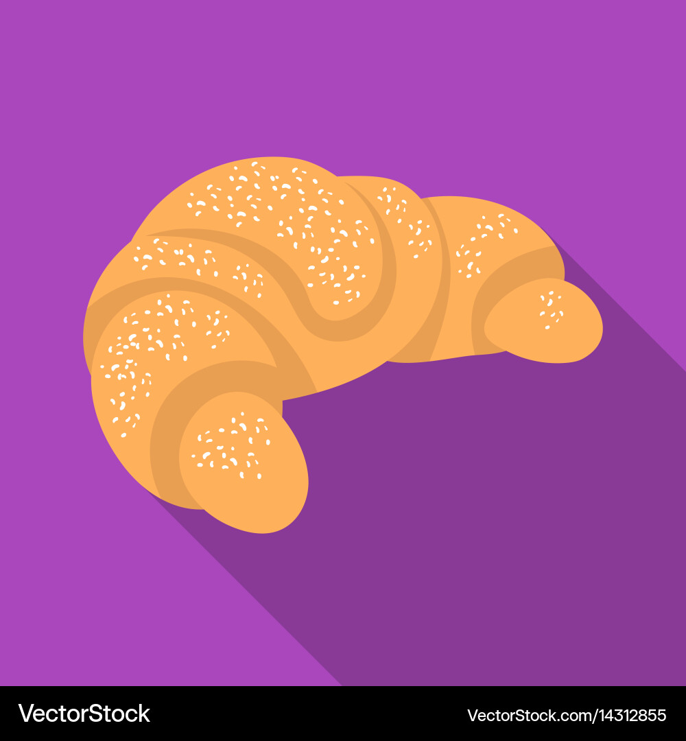 French croissant icon in flat style isolated Vector Image
